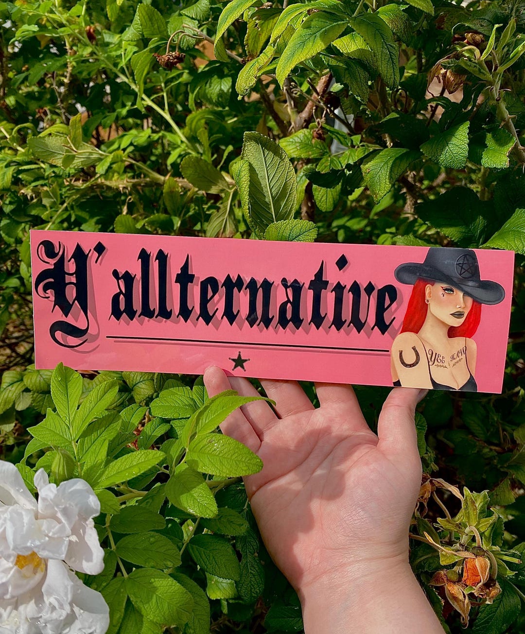 Y’allternative Bumper Sticker, Funny Country Sticker, Cute Girly ...