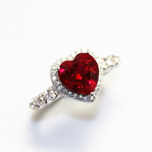 Red Heart Ring - Etsy