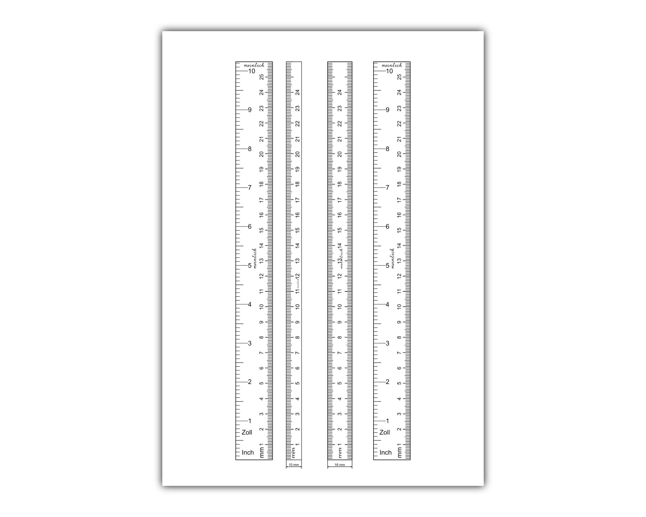 Regla De Pulgadas Imprimible