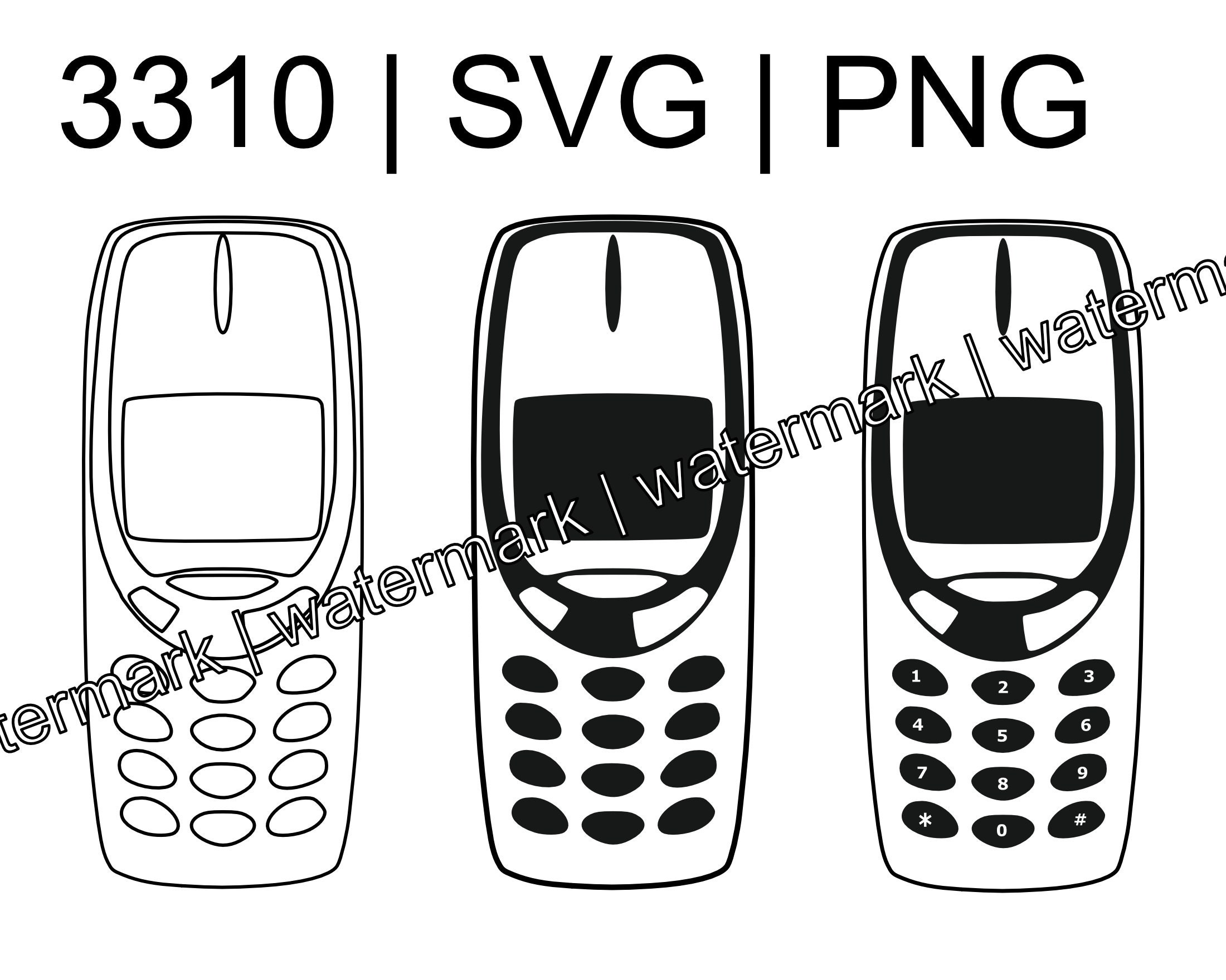 NOKIA 3310 SVG PNG Download File Outline Content Layer - Etsy Hong Kong