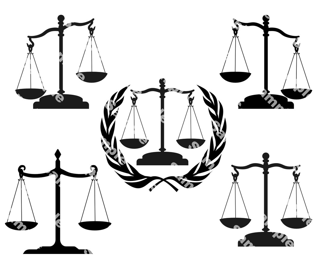 Scales of Justice SVG Files Bundle Vector Images Clipart Balance Law ...