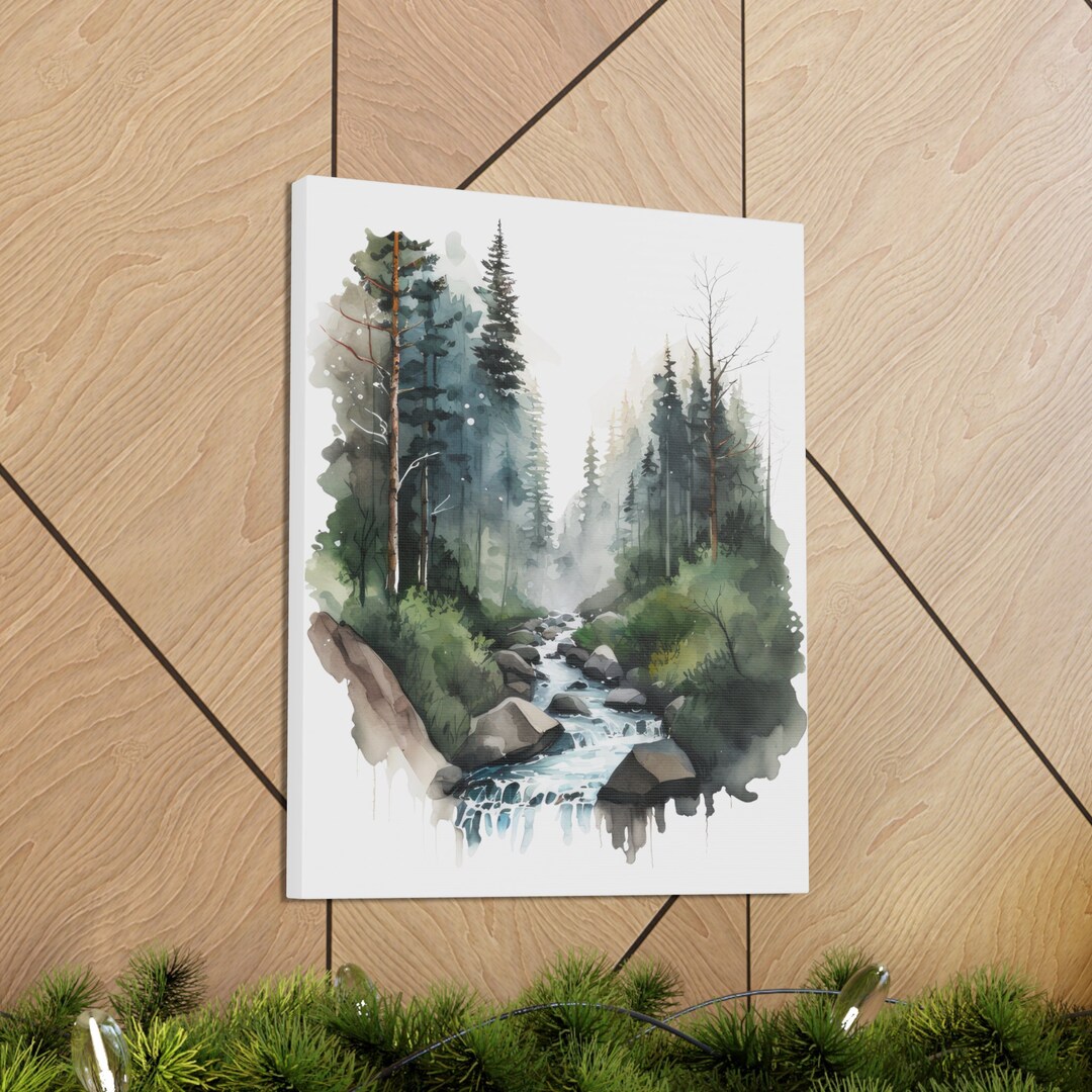 Watercolor Forest Watercolor Forest Trees Watercolor Forest Mural ...