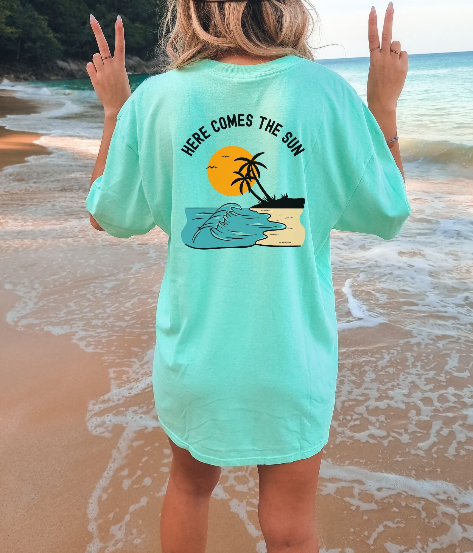 Cute Beach Shirt Bikini Coverup Shirt Large Womens Shirt Vacation ...