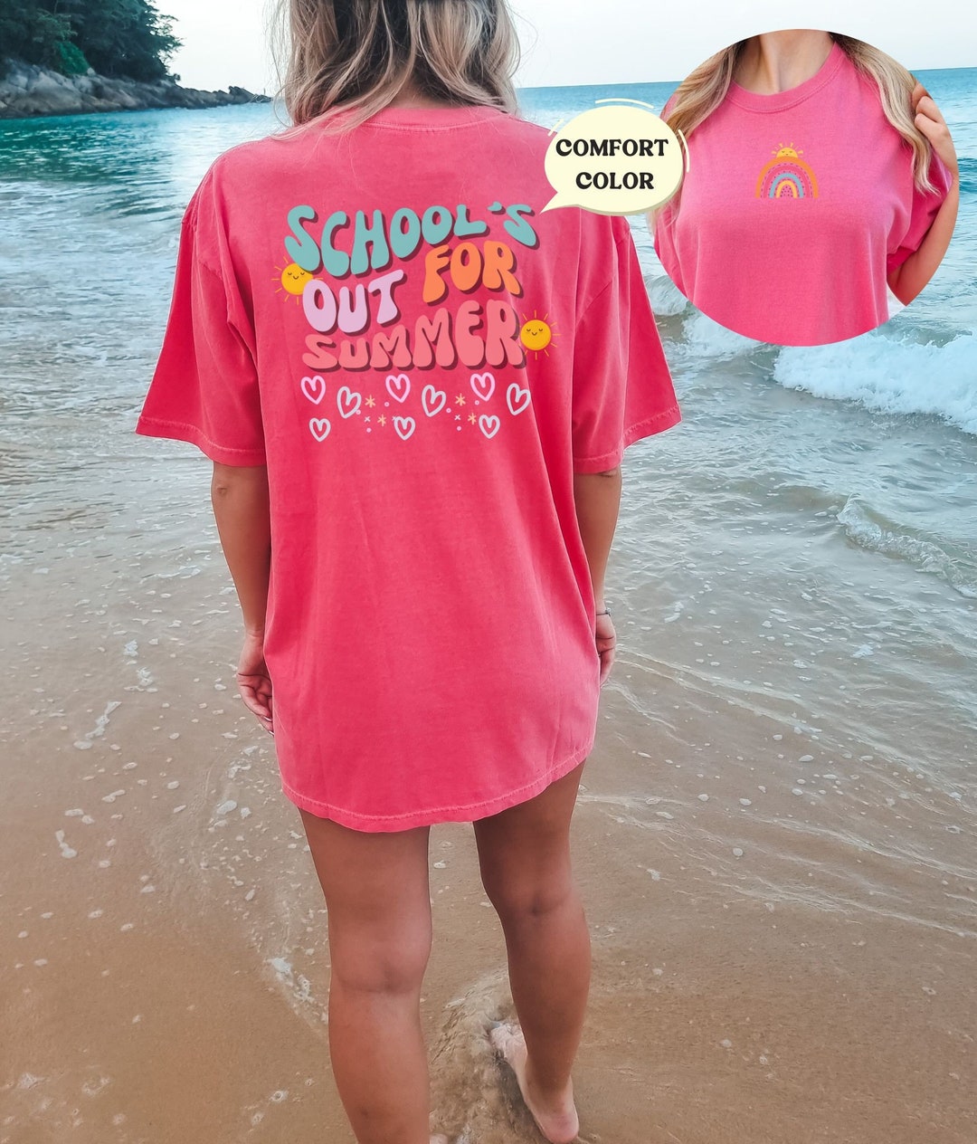 Summer Break Tshirt End of Year Shirt Schools Out Tee Oversized Comfort ...