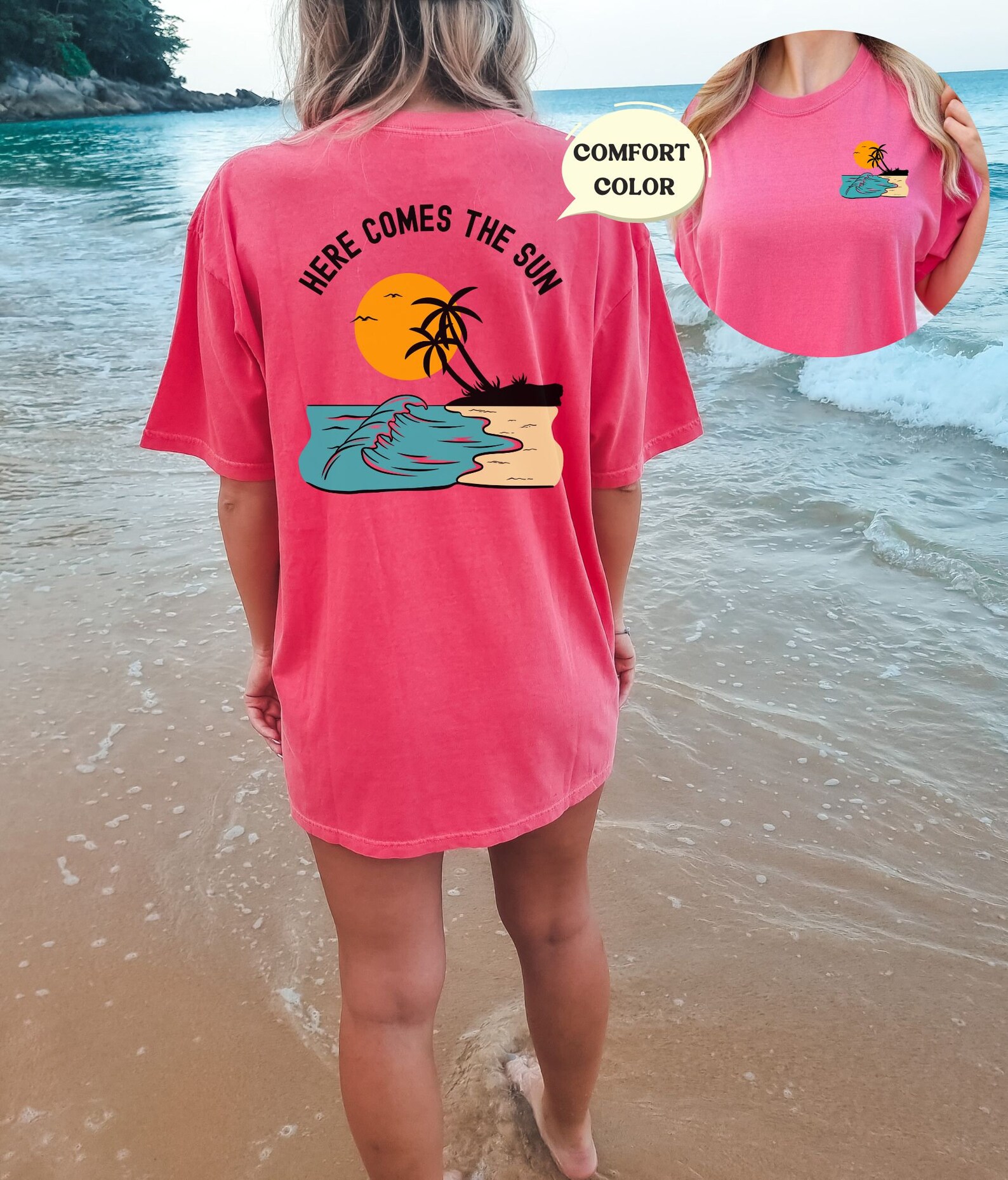 Cute Beach Shirt Bikini Coverup Shirt Large Womens Shirt Vacation ...
