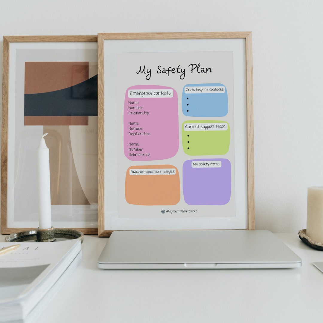 My Safety Plan Template Therapy/mental Health Worksheet - Etsy