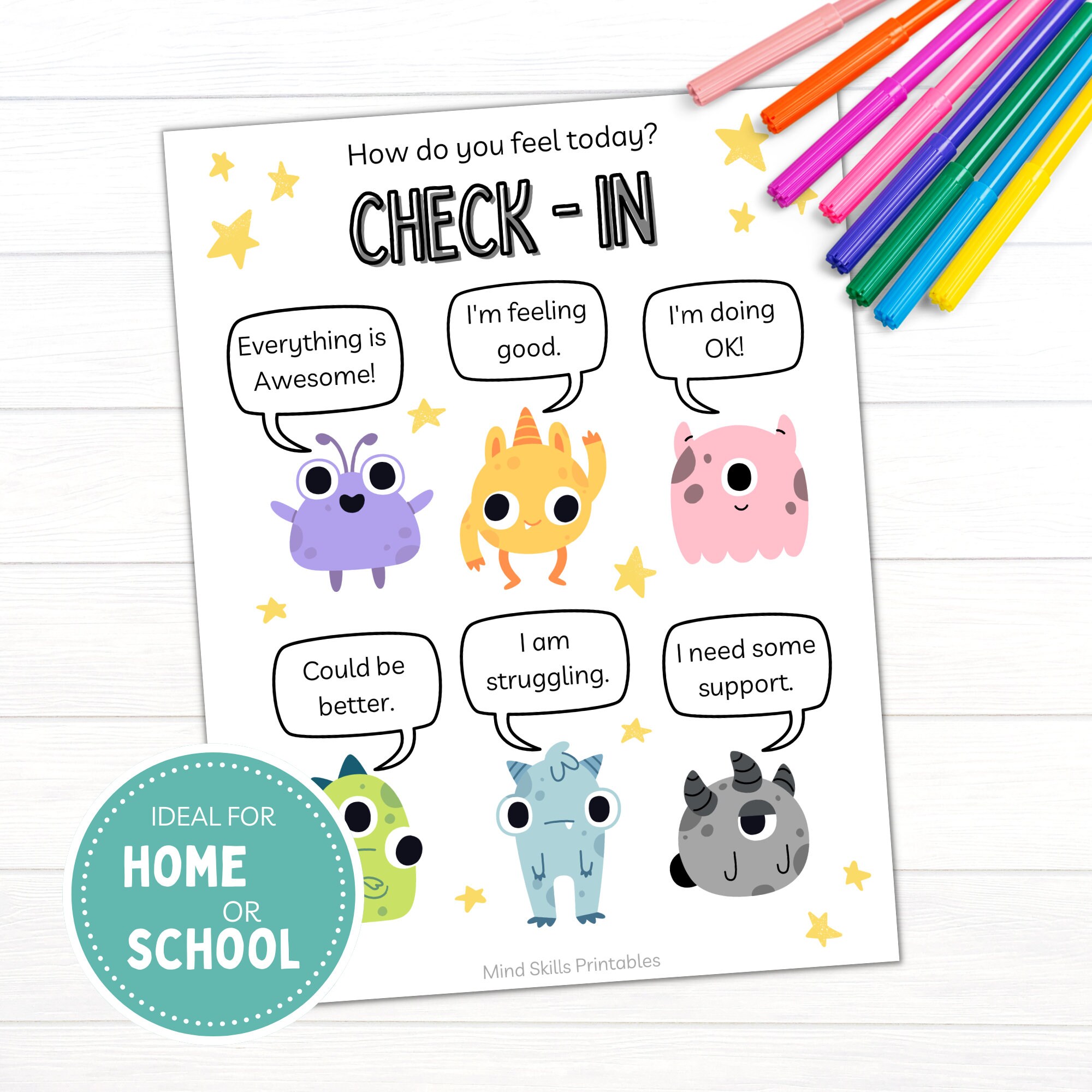How Do You Feel Kids Mental Health Check in Poster, PSHE Teacher ...