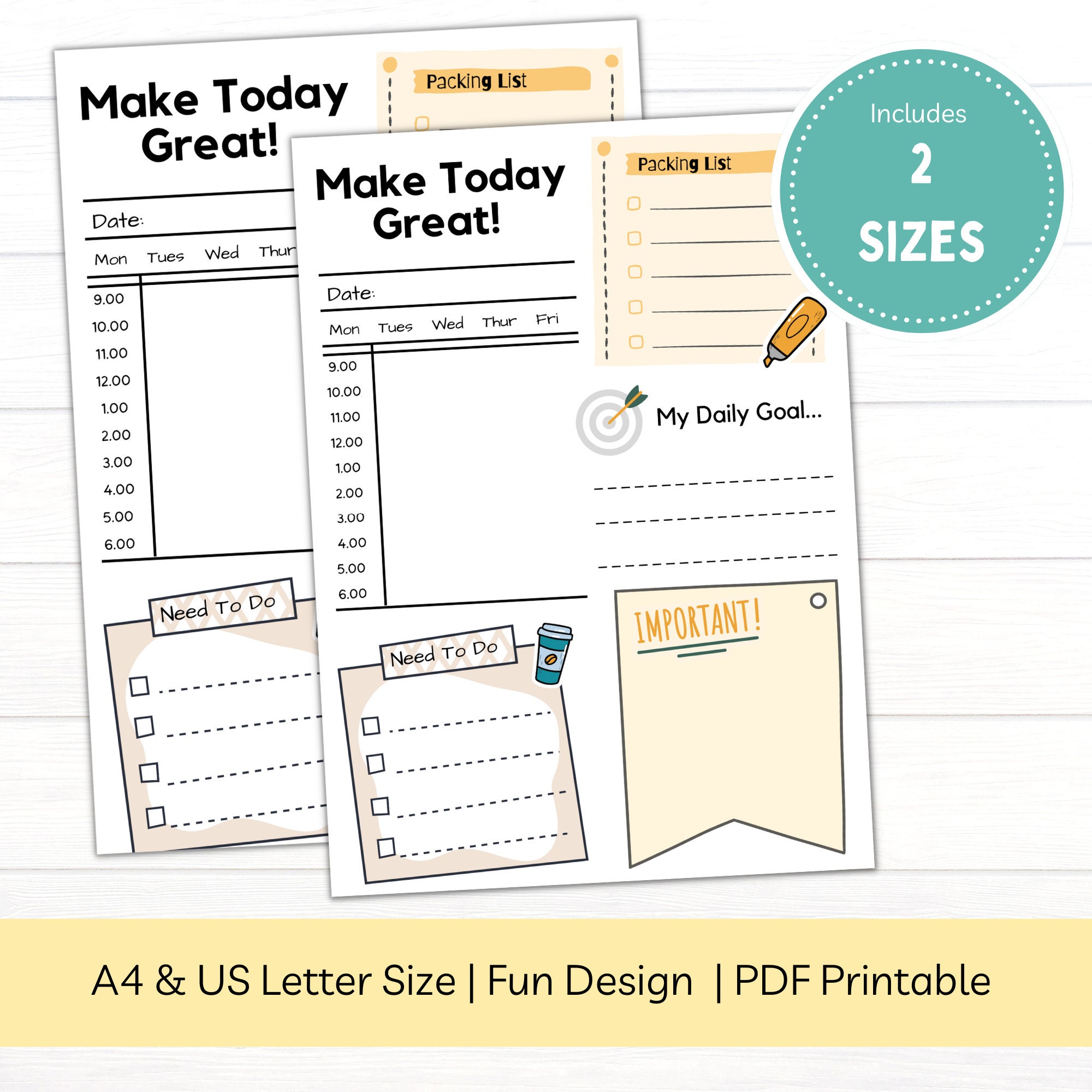 Student Diary and Daily Wellness Planner Pages for Kids and Teens ...