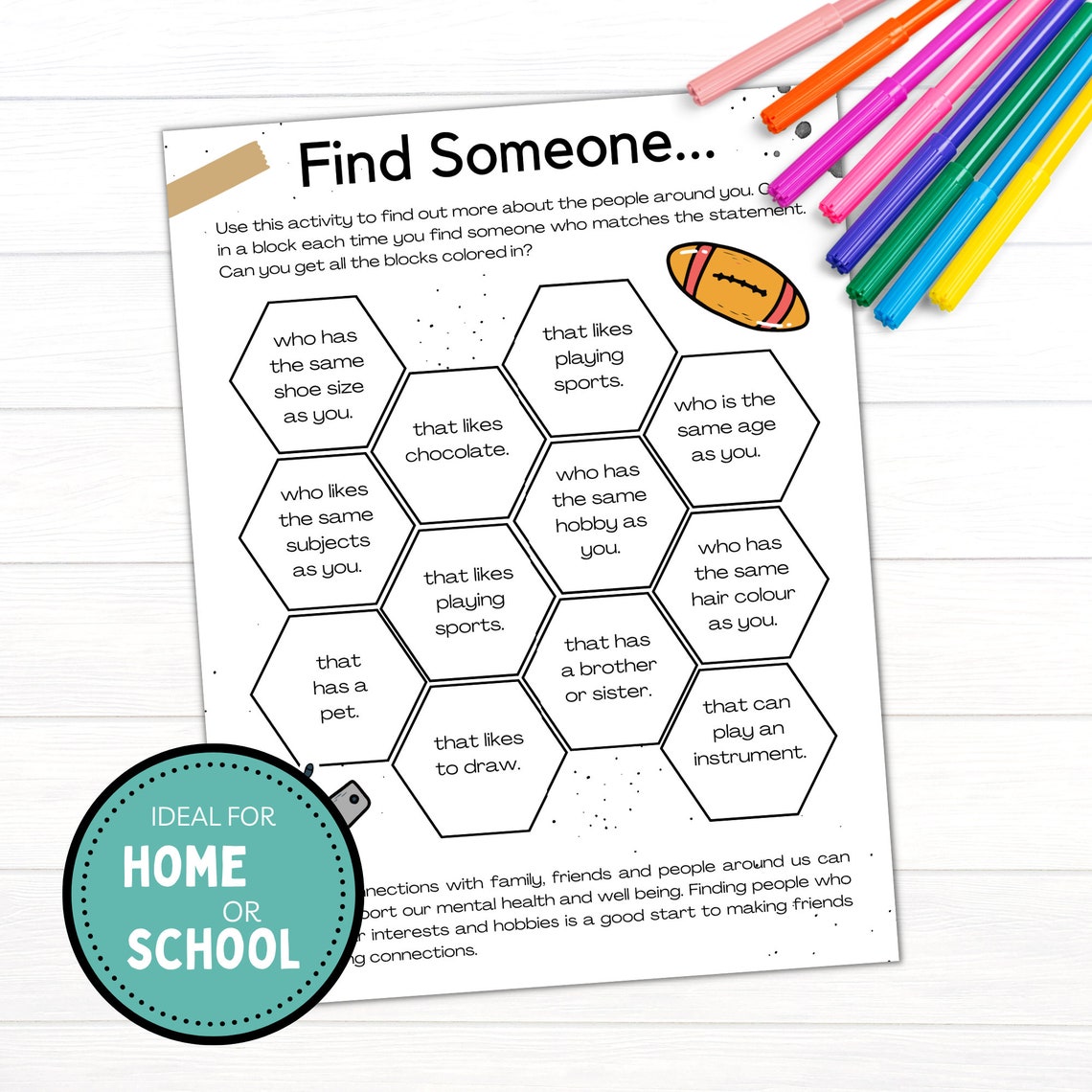 Getting to Know You Kids Worksheet, Building Friendships Exercise, Teen ...
