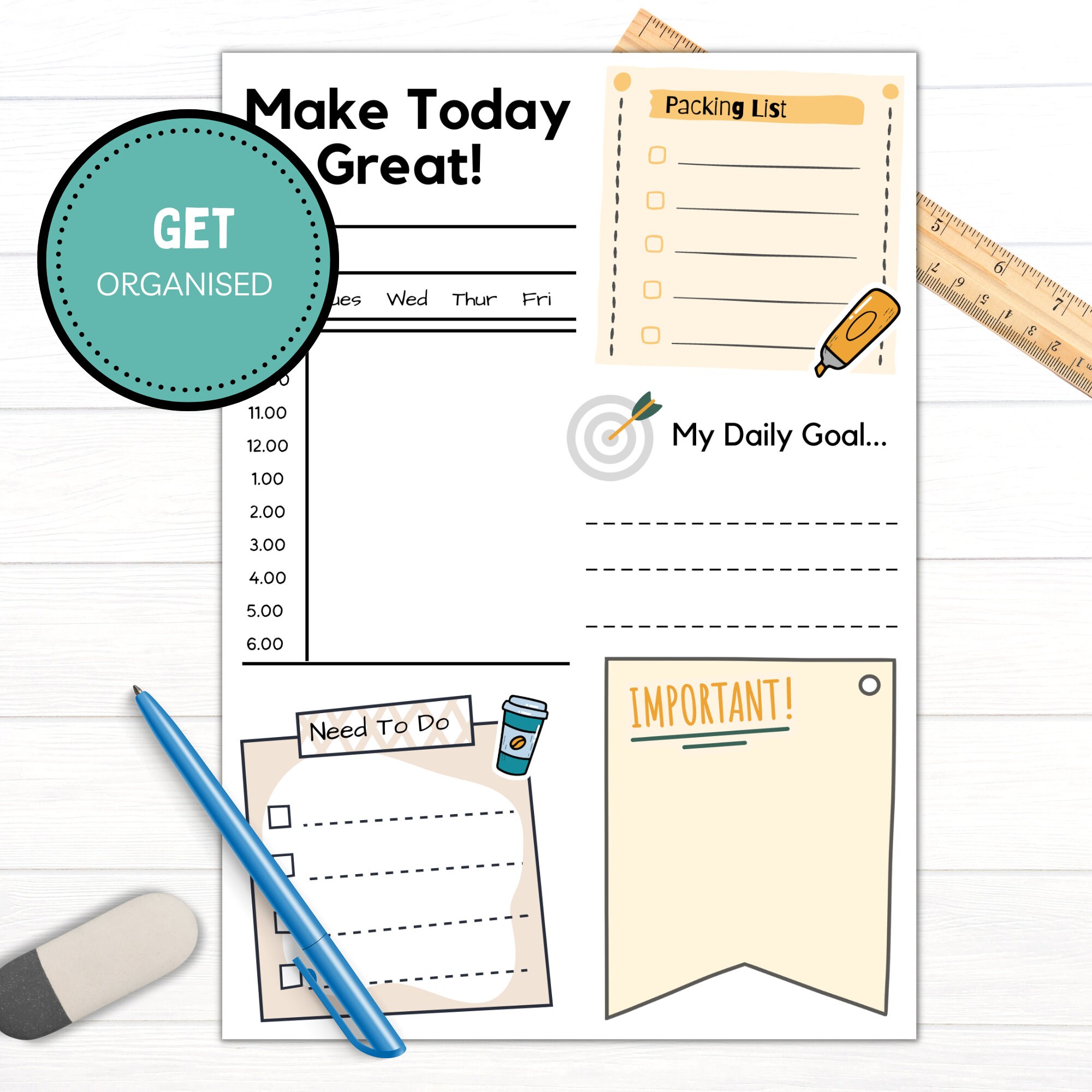 Student Diary and Daily Wellness Planner Pages for Kids and Teens ...