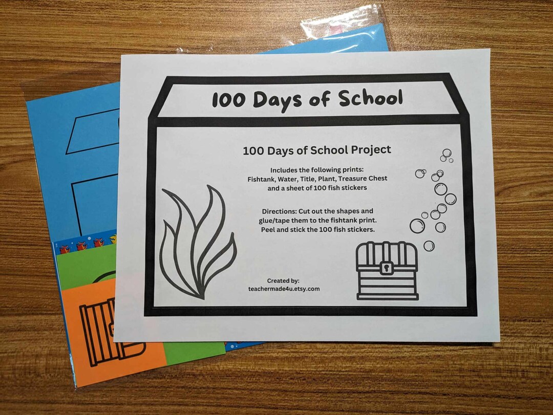 100 Days of School Fish Tank Project - Etsy