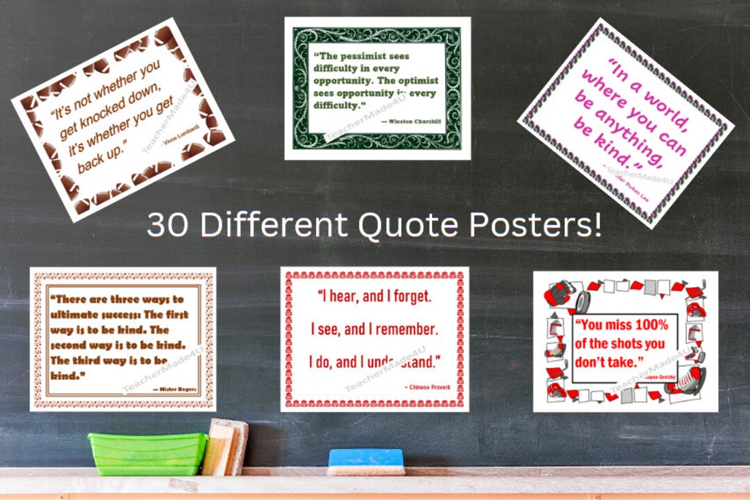 30 Classroom Quote Posters - Etsy