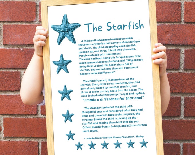 The Starfish Story Digital Poster Download - Etsy
