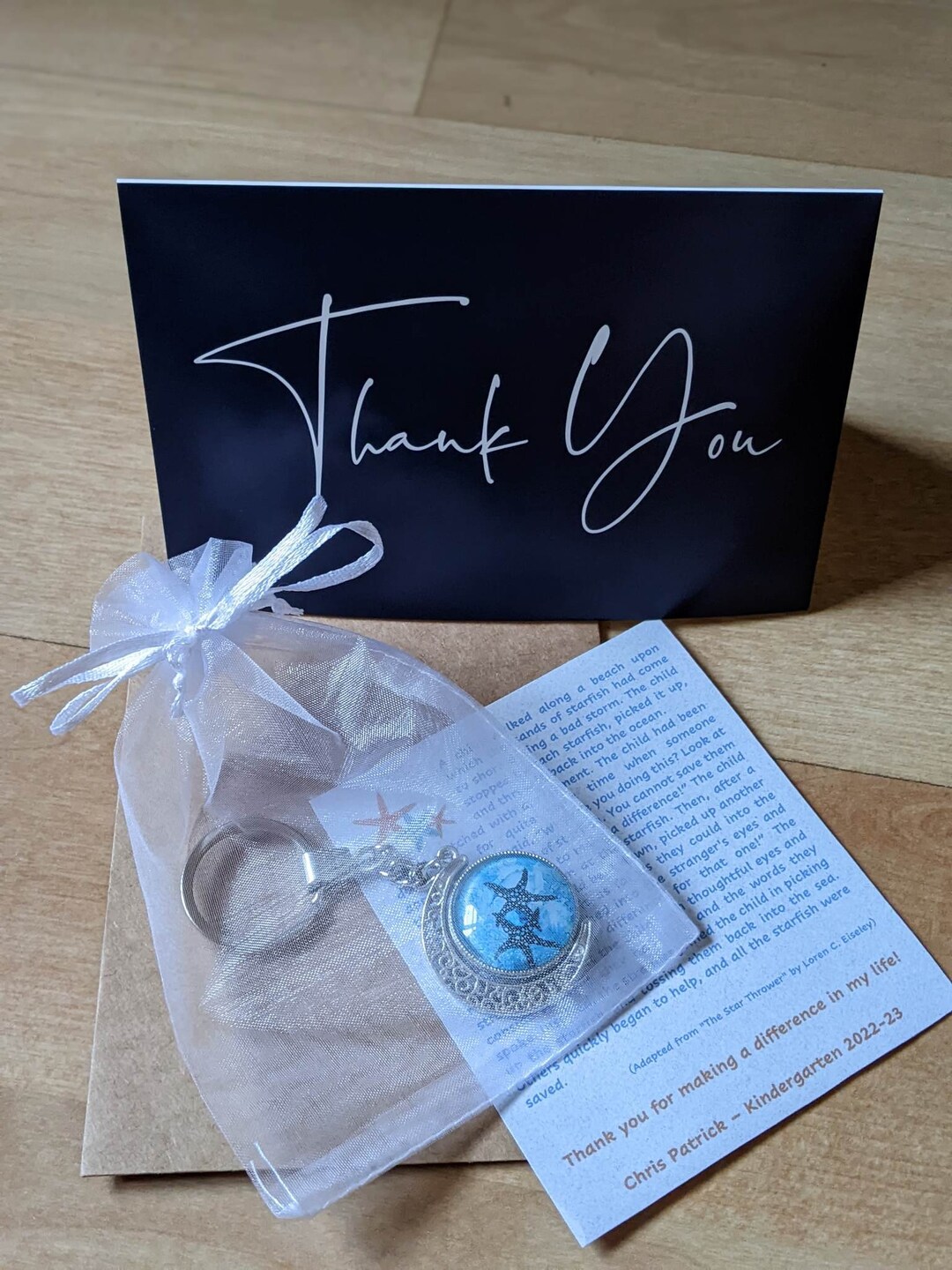 Teacher Appreciation Starfish Story Keychain Personalized Note With ...