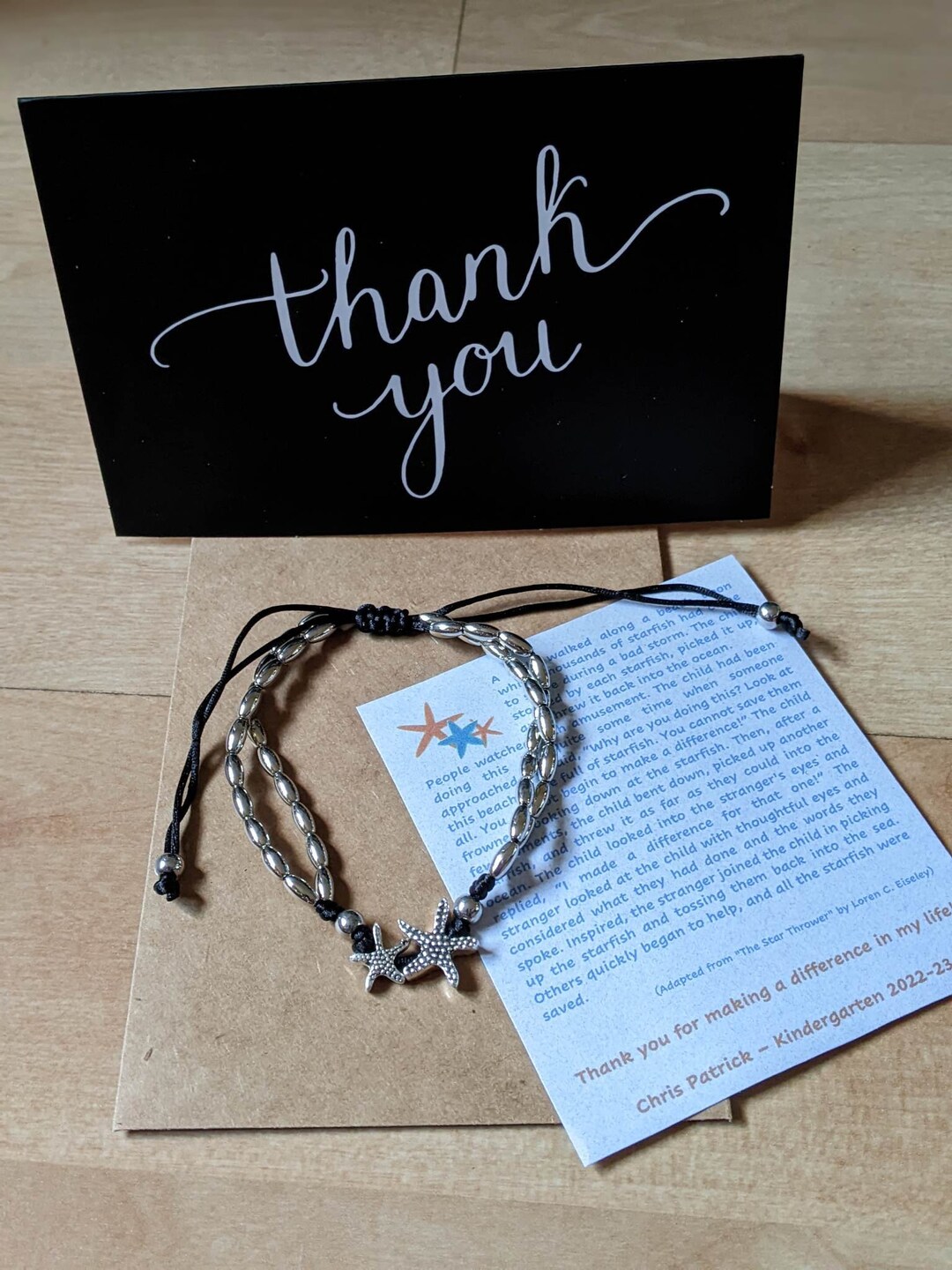 Teacher Appreciation Starfish Story Bracelet Personalized Note With ...