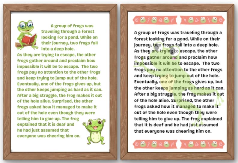 A Group of Frogs Story Print - Inspirational, Motivational Classroom ...