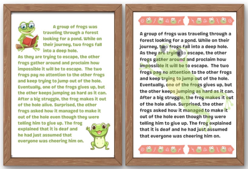 A Group of Frogs Story Print - Inspirational, Motivational Classroom ...