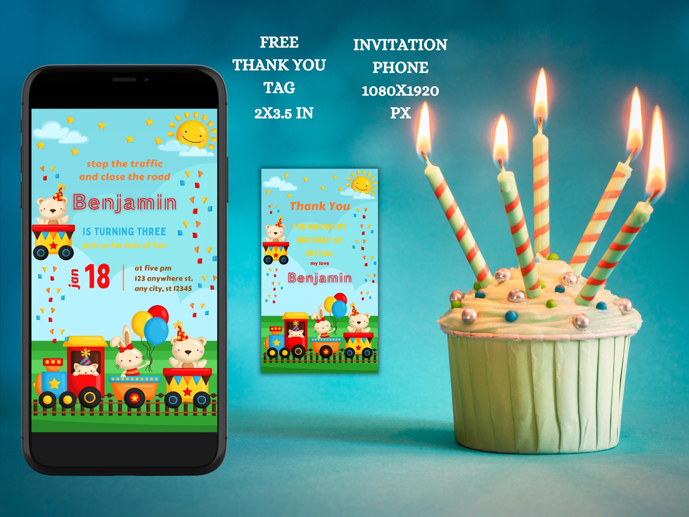 Editable Train Birthday Invitation Template Toy Train Invitation Train ...