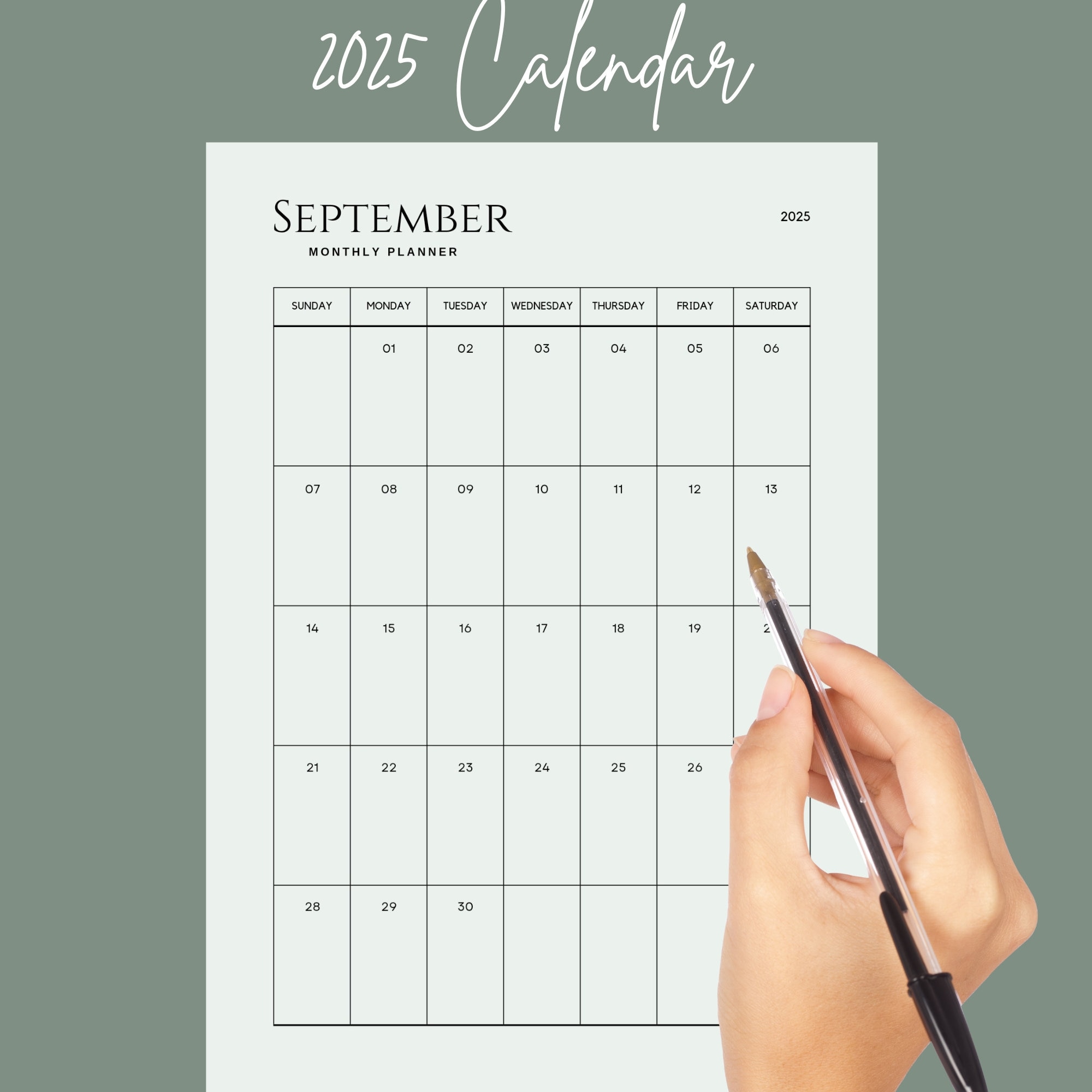 2025 Printable Monthly Planner Elegant A4 Size Calendar PDF Wall ...