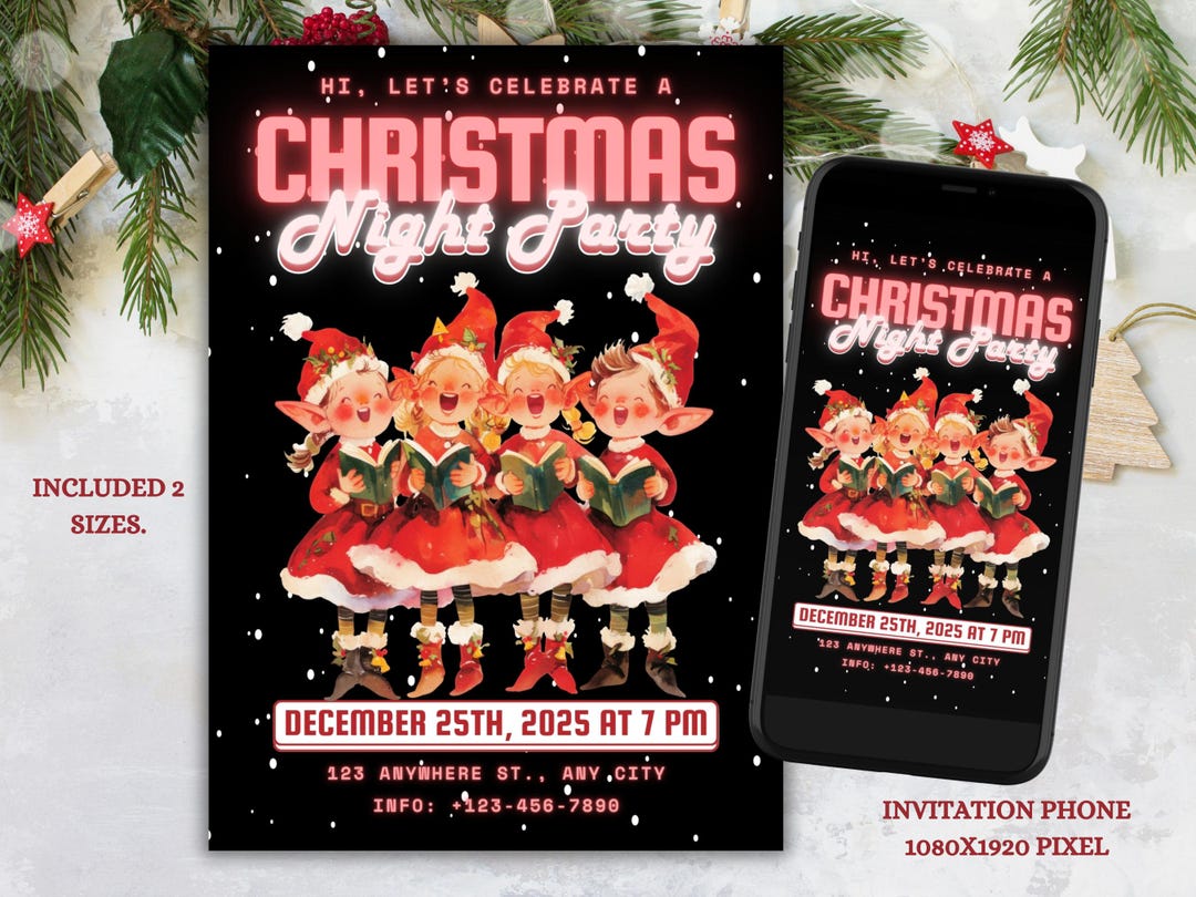 Editable Elf Christmas Party Invitation (digital Download) - Etsy