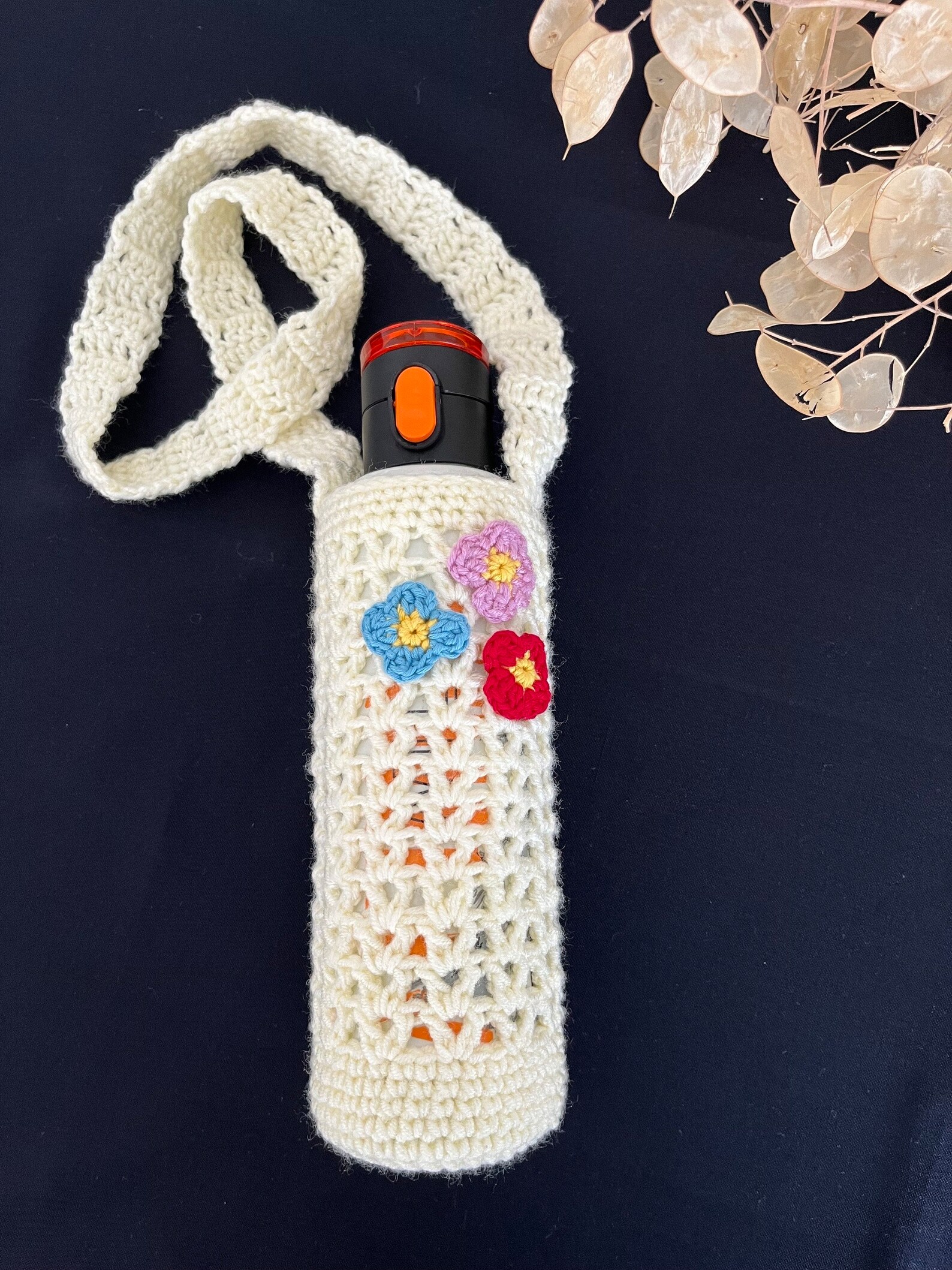 Crochet Water Bottle Holder, Crochet Water Bottle Bag, Crochet Bottle ...