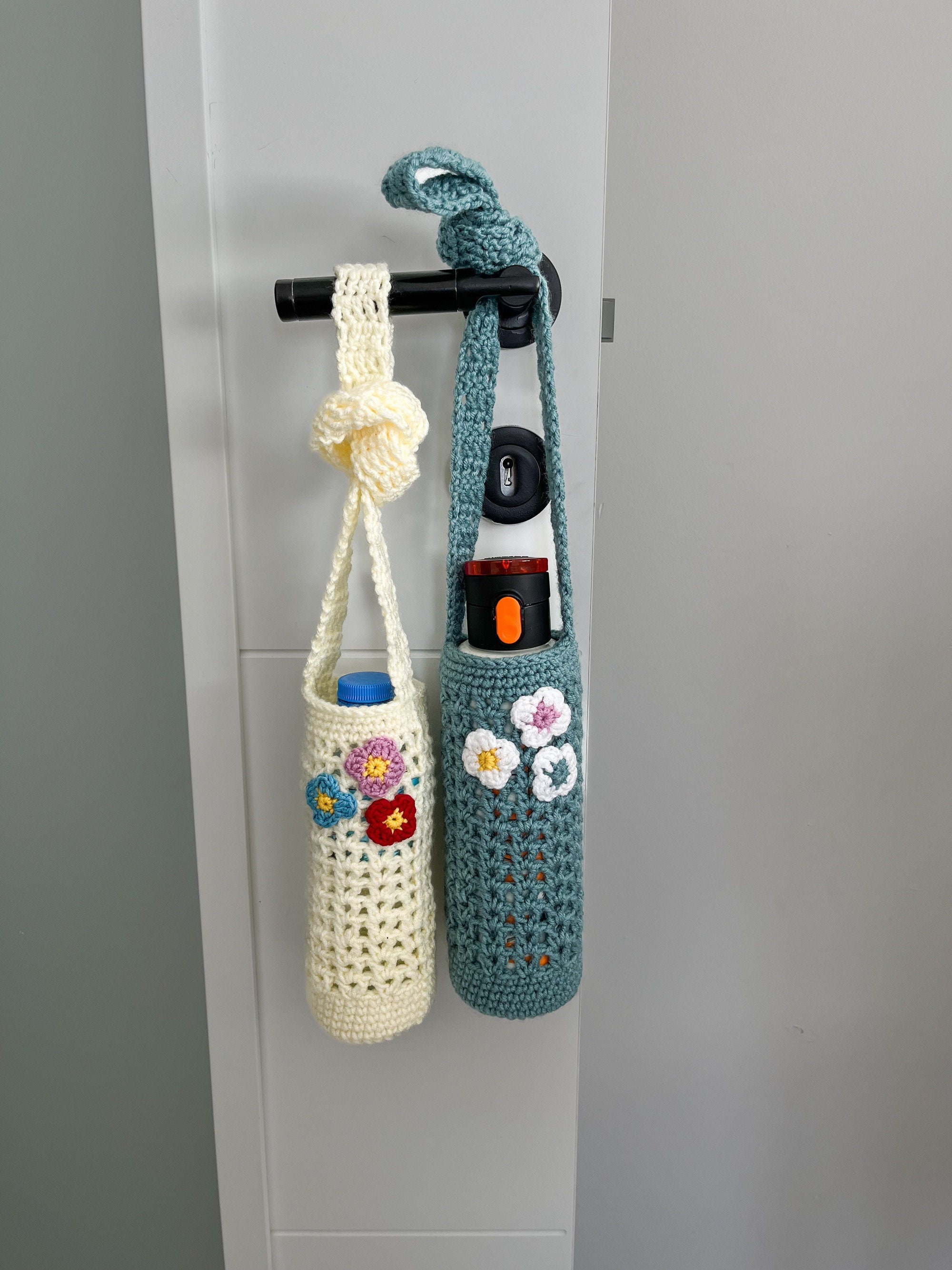 Crochet Water Bottle Holder, Crochet Water Bottle Bag, Crochet Bottle ...