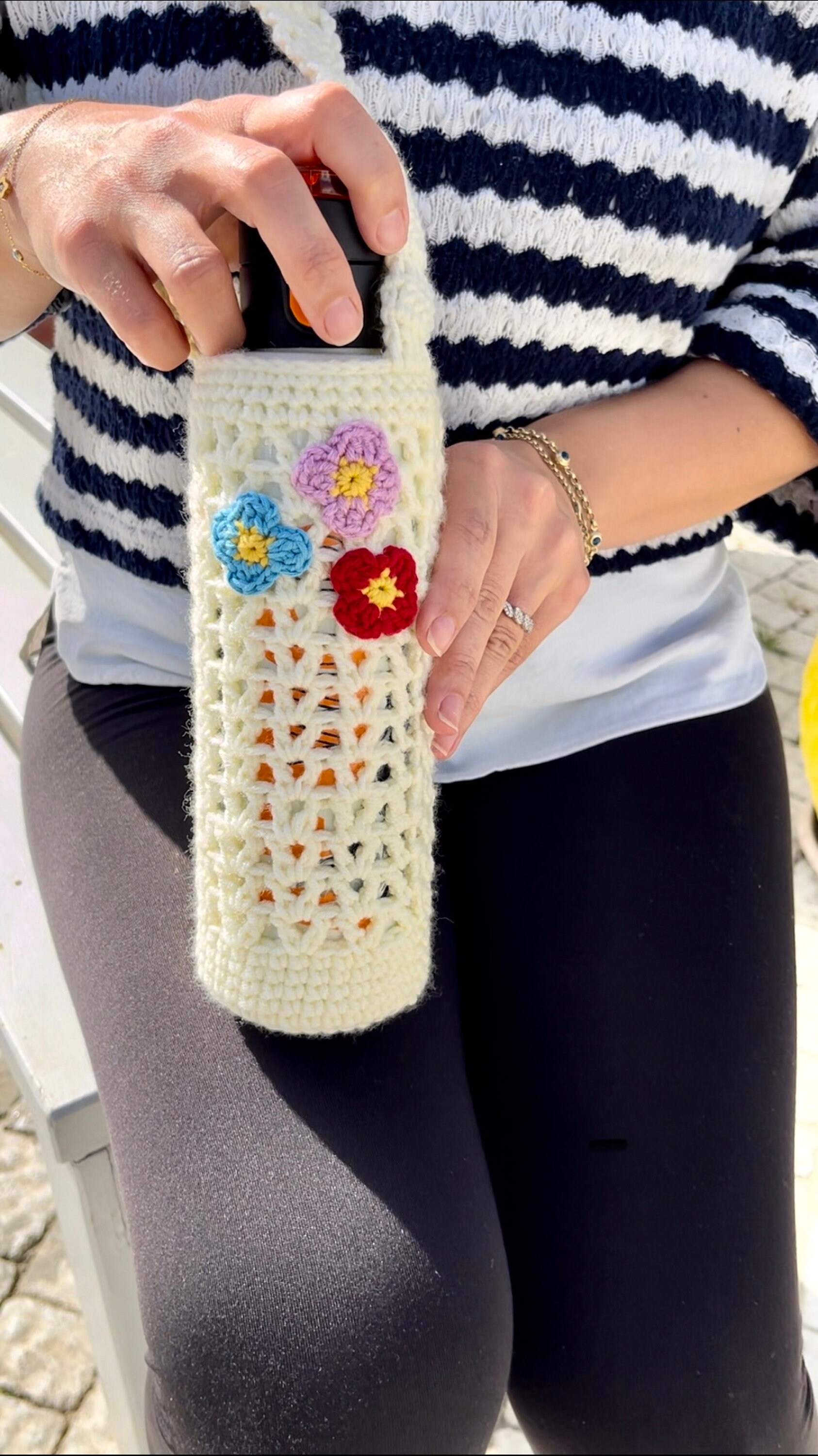 Crochet Water Bottle Holder, Crochet Water Bottle Bag, Crochet Bottle ...