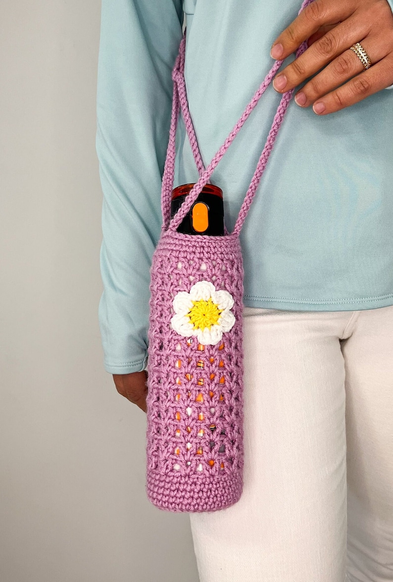 Crochet Water Bottle Holder, Crochet Water Bottle Bag, Crochet Bottle ...