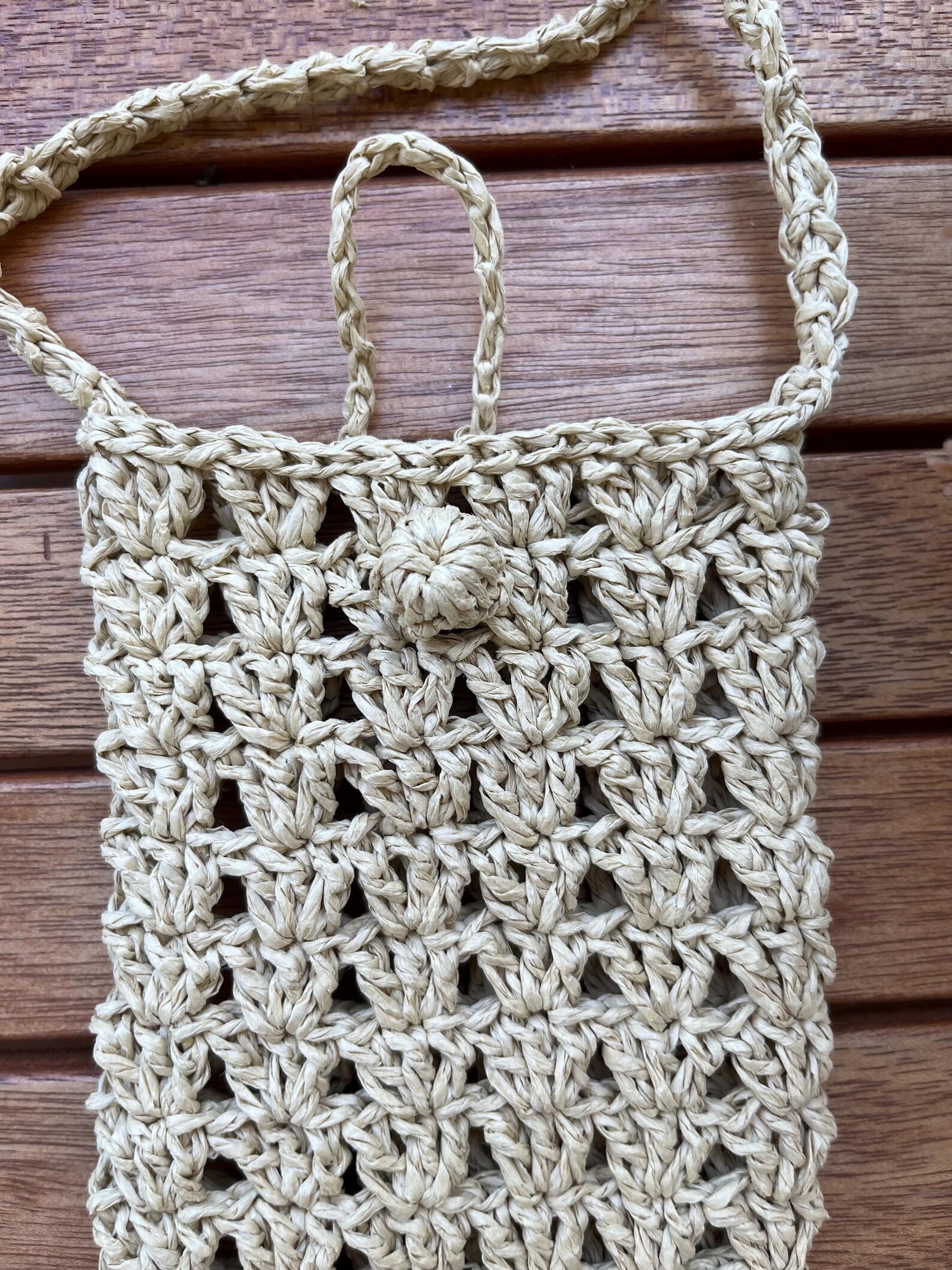 Crochet Raffia Crossbody Bag: Handmade Summer Cell Phone Purse - Etsy