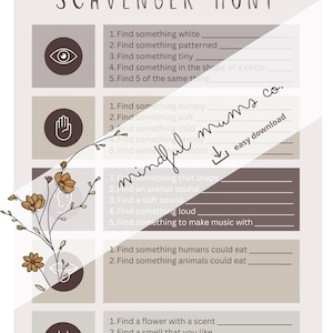 Interactive 5 Senses Scavenger Hunt for Kids | Digital Printable | Fun ...