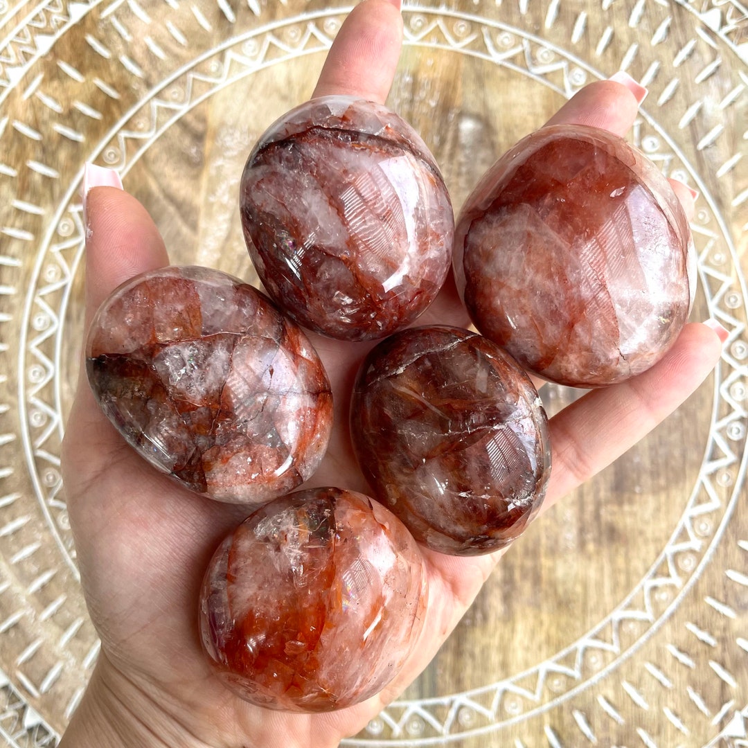 High Quality Red Hematoid Quartz Palm Stone Fire Quartz Palmstone - Etsy