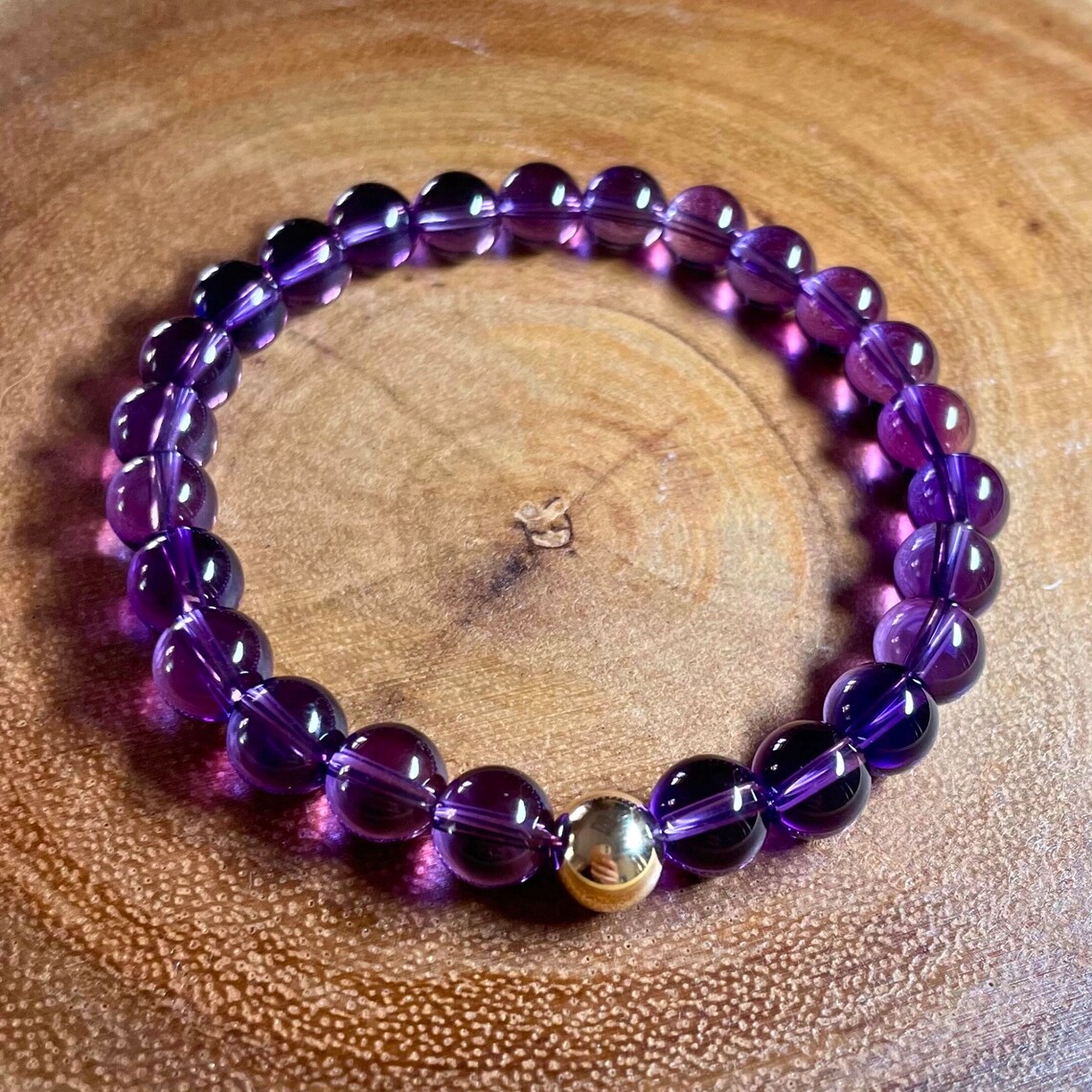 5a Top Quality Brazilian Amethyst Bracelet With 14k Gold Filled 14k