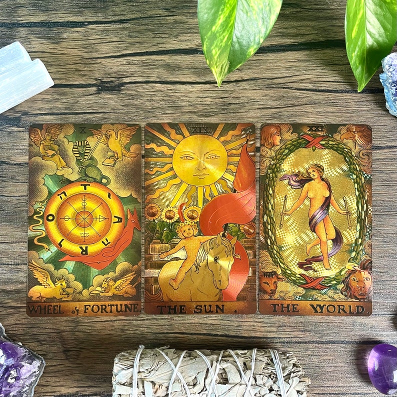 High Quality Golden Tarot Card Deck Classic Gold Retro Tarot Card Deck ...