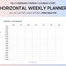 Horizontal Weekly Planner Printable, Weekly Planner by Hour, Hourly ...