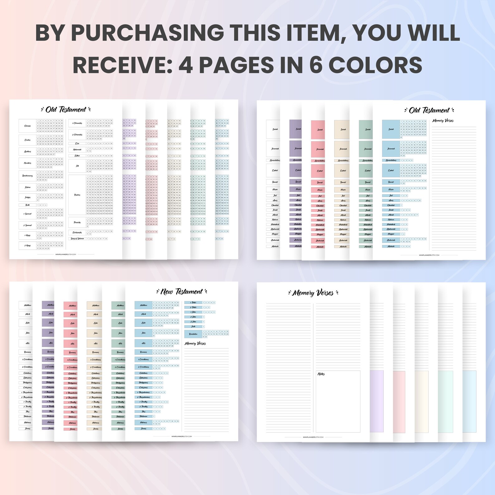 Daily Chronological Bible Study Tracker, Printable Bible Reading ...