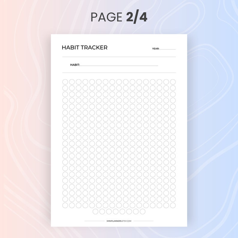 Yearly Habit Tracker, Printable Aesthetic Habit Tracker Template, 365 ...