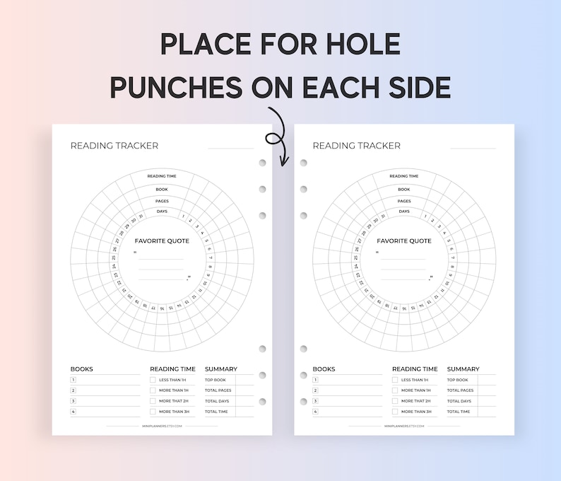 Circle Reading Tracker, Printable Circular Monthly Book Reading Log ...