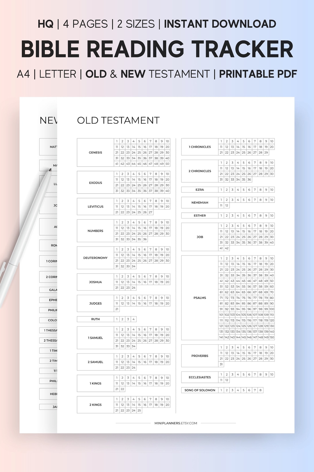 Bible Reading printable Bible Study Chronological Order - Etsy
