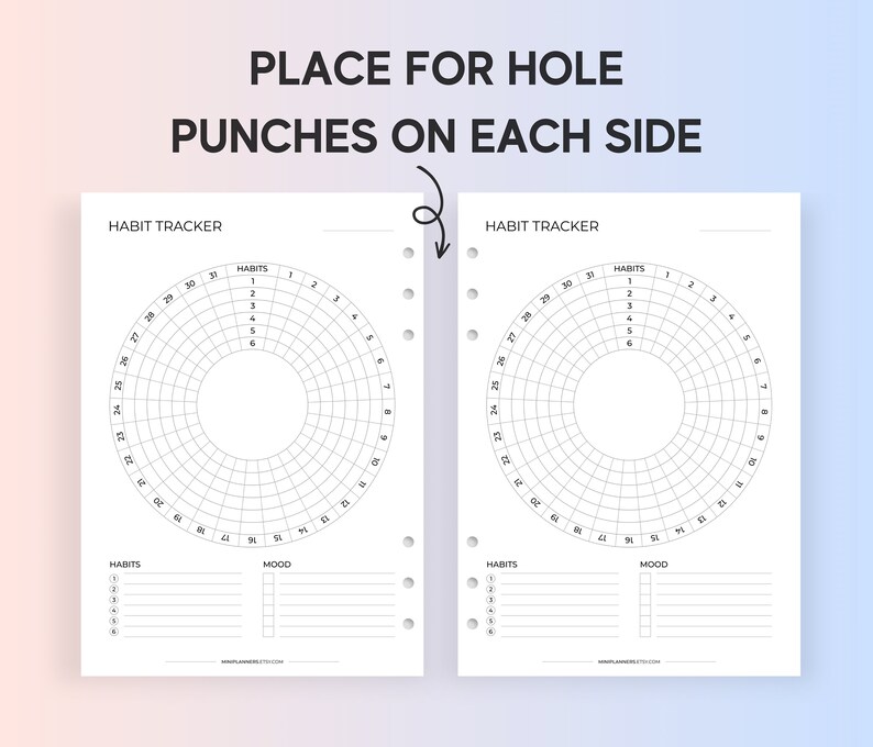 Circle Habit Tracker Printable Routine Template PDF Circular - Etsy