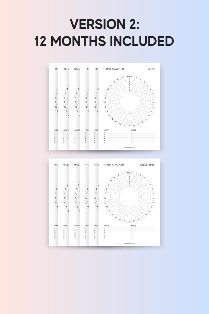 Circle Habit Tracker Printable Routine Template PDF Circular - Etsy