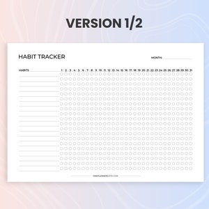 Printable Monthly Habit Tracker: Goal Setting Template (A4, A5, Letter ...