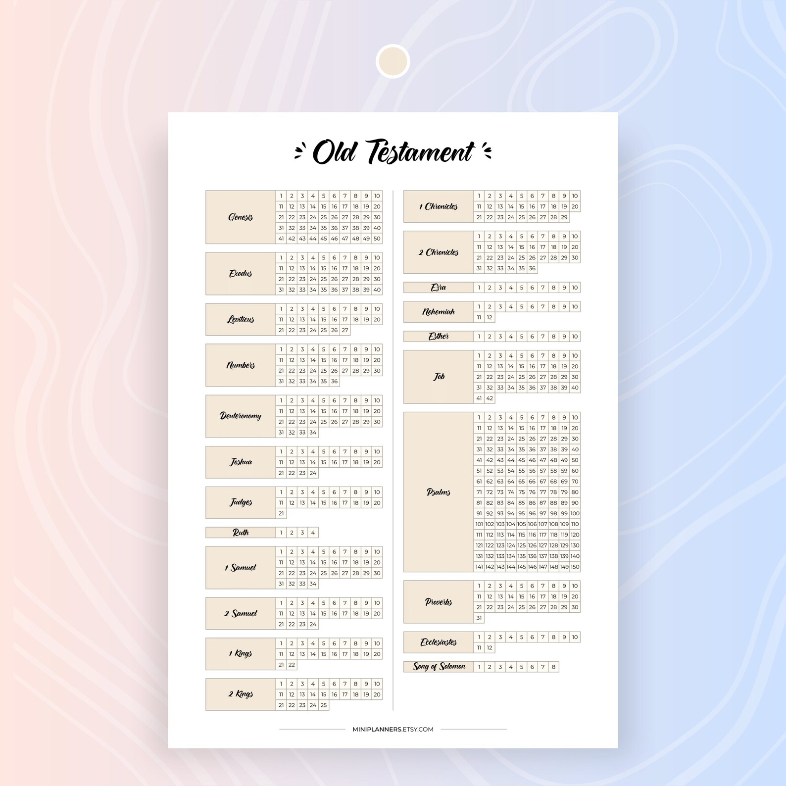 Chronological Daily Bible Reading Plan, Printable Biblical Reading Log ...