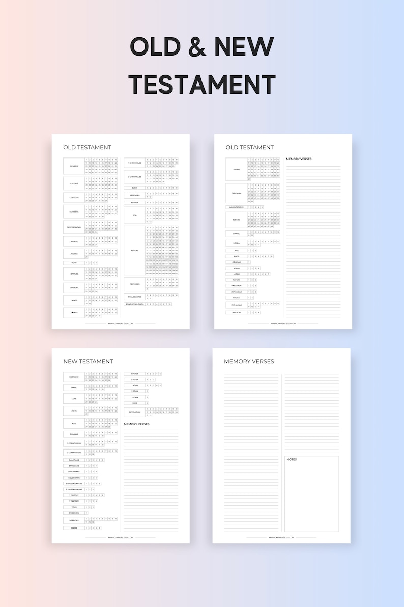 Bible Reading Log, Bible Reading Tracker, Bible Study Chronological ...