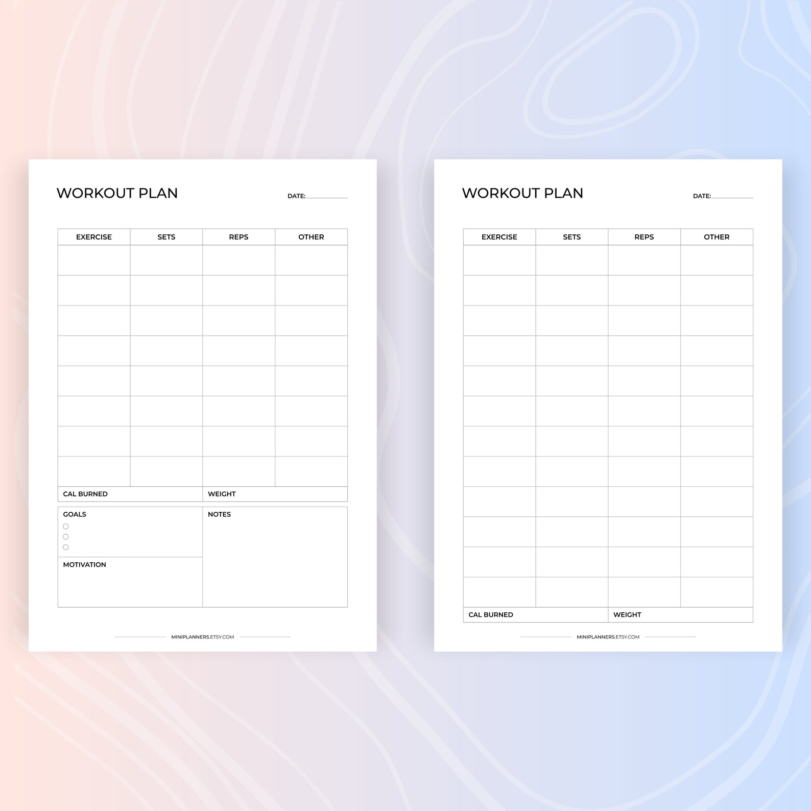 Printable Daily Workout Plan: Exercise Tracker (a4/letter PDF) - Etsy
