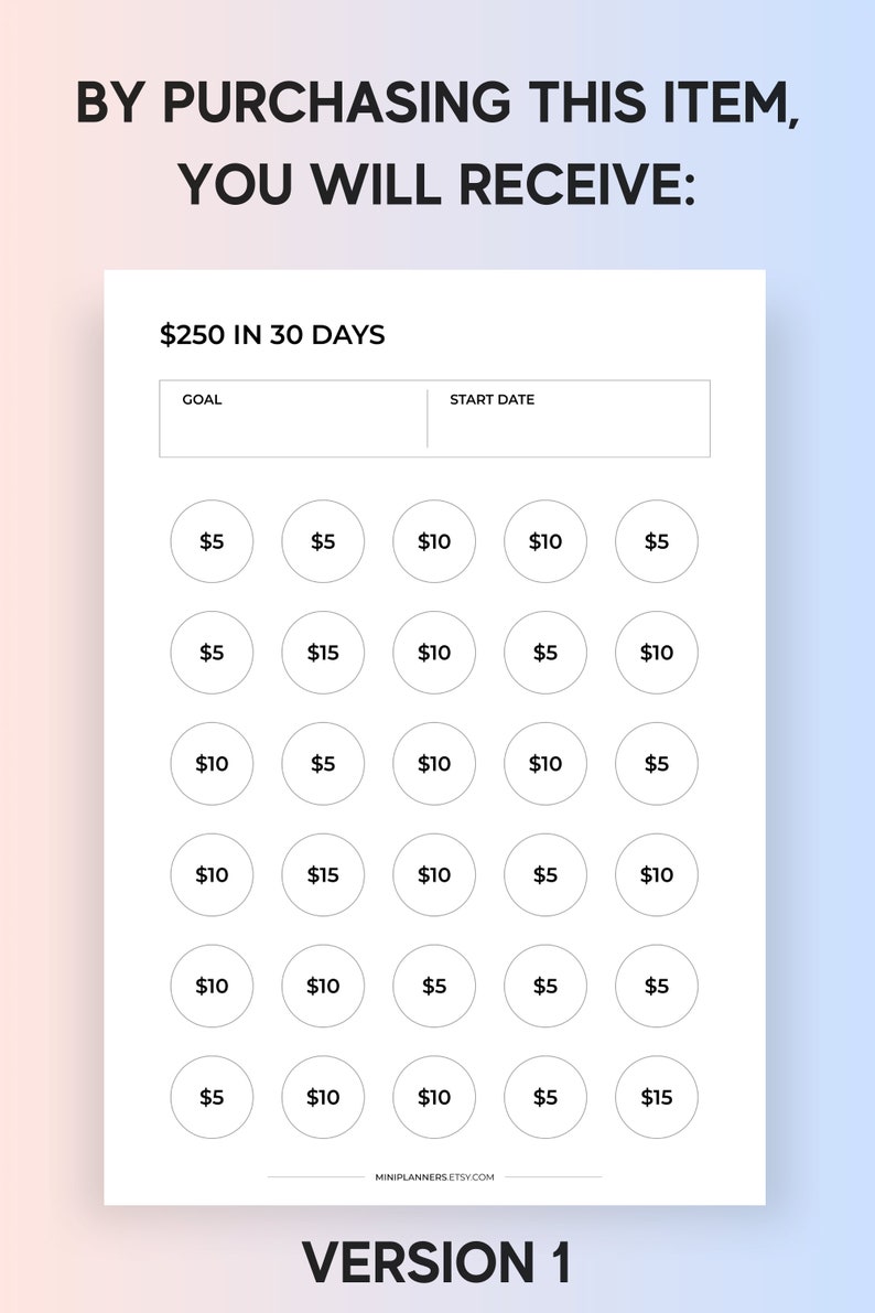 250 Dollars in 30 Days, Low Income Savings Challenge, Monthly Money ...