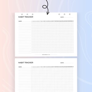 Printable Monthly Habit Tracker: Goal Setting Template (A4, A5, Letter ...