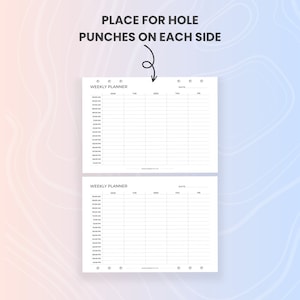 Hourly Weekly Planner Printable: 5AM-10PM, 5-day Week (PDF Pattern) - Etsy