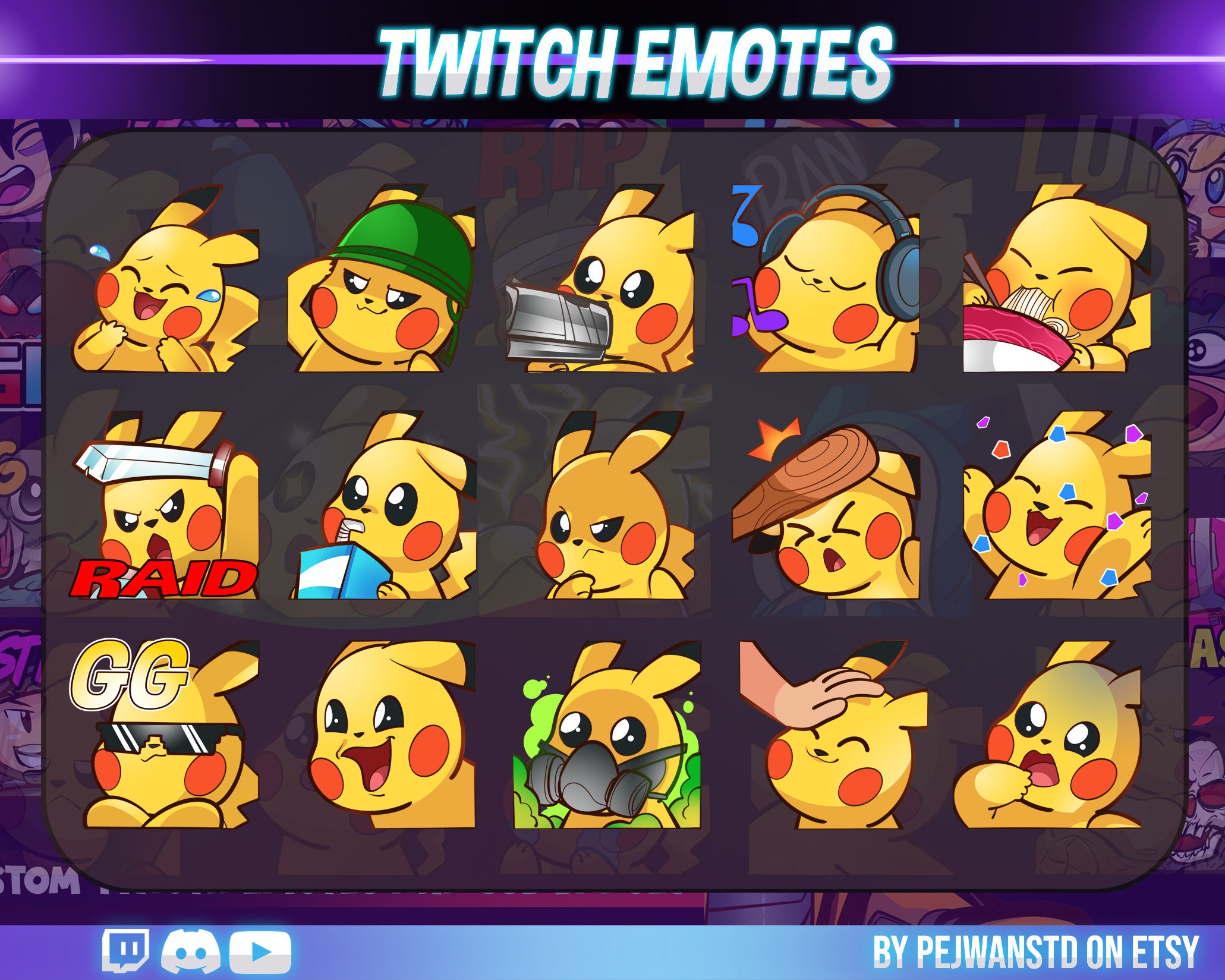 Twitch Emotes Yellow Cat | Cute Emotes | Discord Emotes | Kawaii Emotes ...