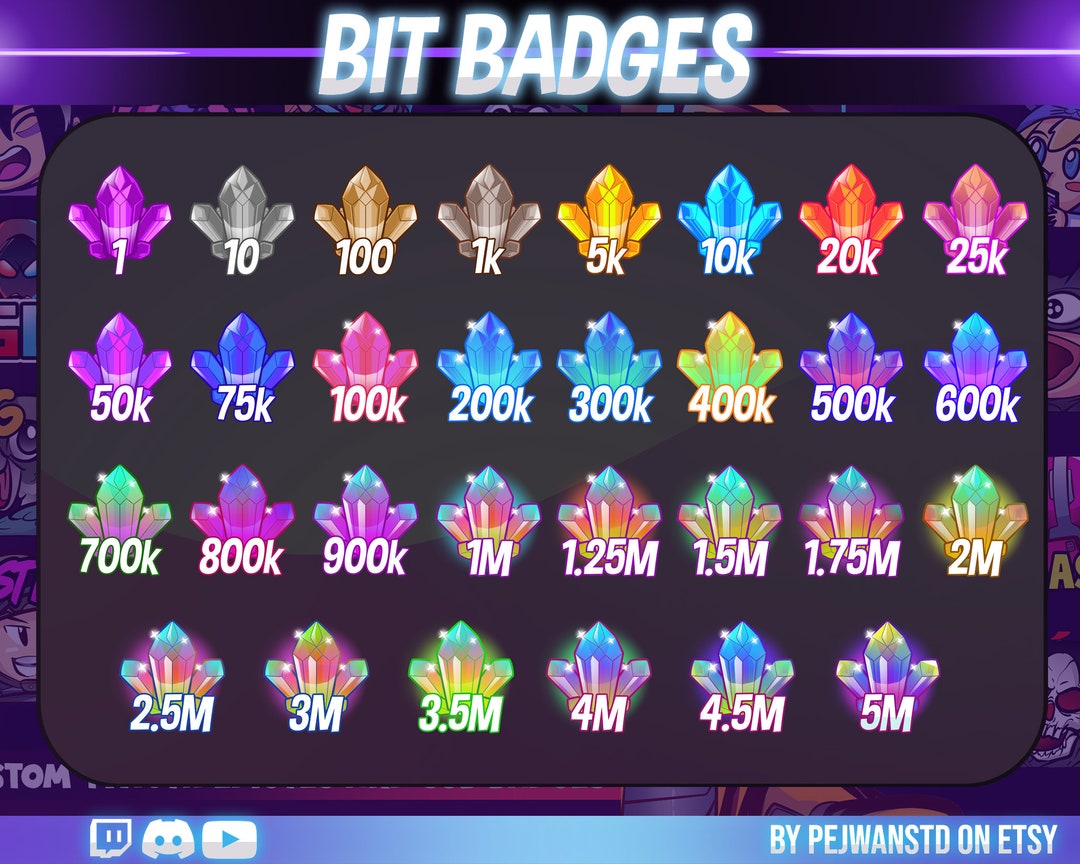 30 Pack Gems Stone Bit Badges | Number Bit Badge | Stone Sub Badges ...