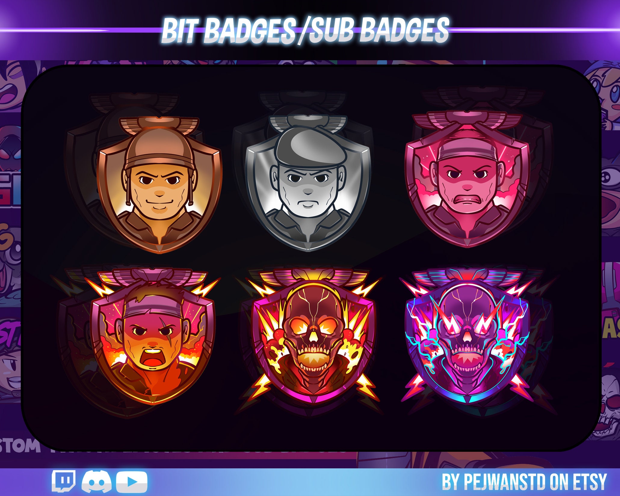 Sub Badges Cod Sub Badges Inspired Cod Warzone War Medal Cod Sub Badge ...